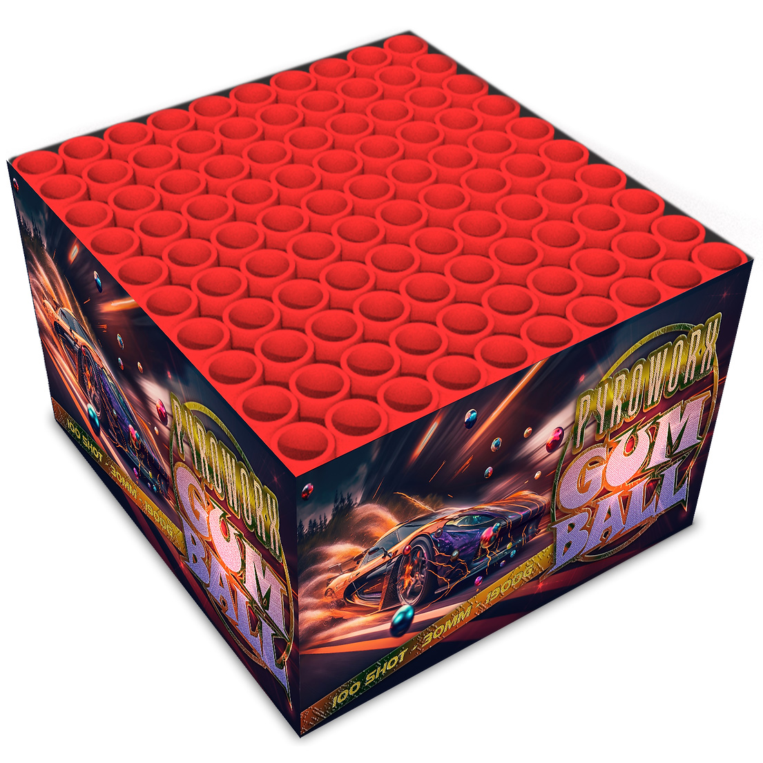 Pyroworx Gumball – 100 Shot Compound Barrage | Astounded Fireworks